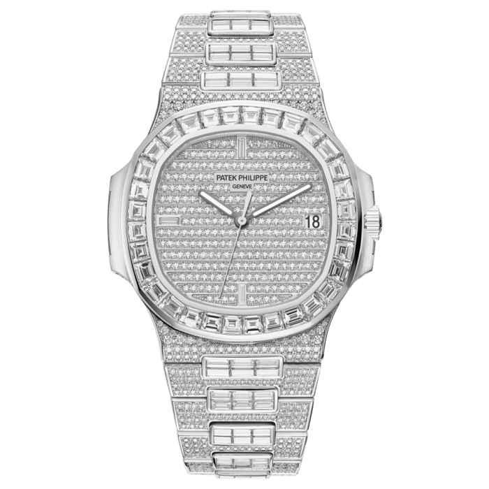 Patek Philippe Nautilus White Gold Full Diamond Set 5719/10G | Luxe Watches