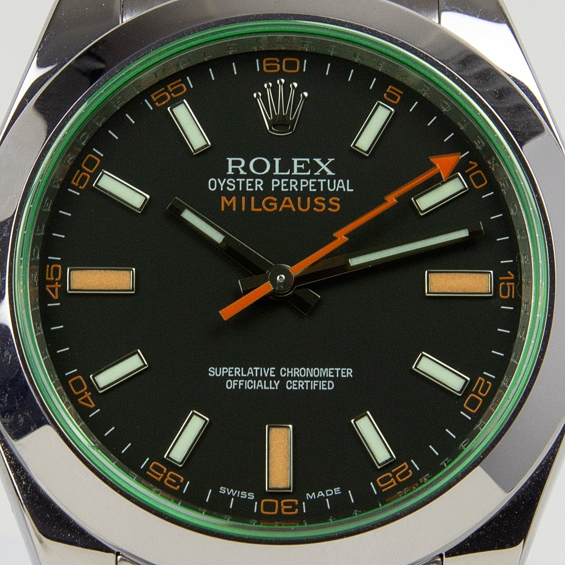 Rolex Oyster Perpetual Milgauss Stainless Steel 116400GV | Luxe Watches