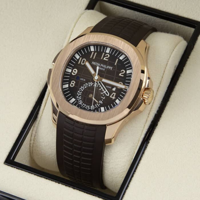 Patek Philippe Aquanaut Dual Time 18kt Rose Gold 5164R-001 | Luxe Watches