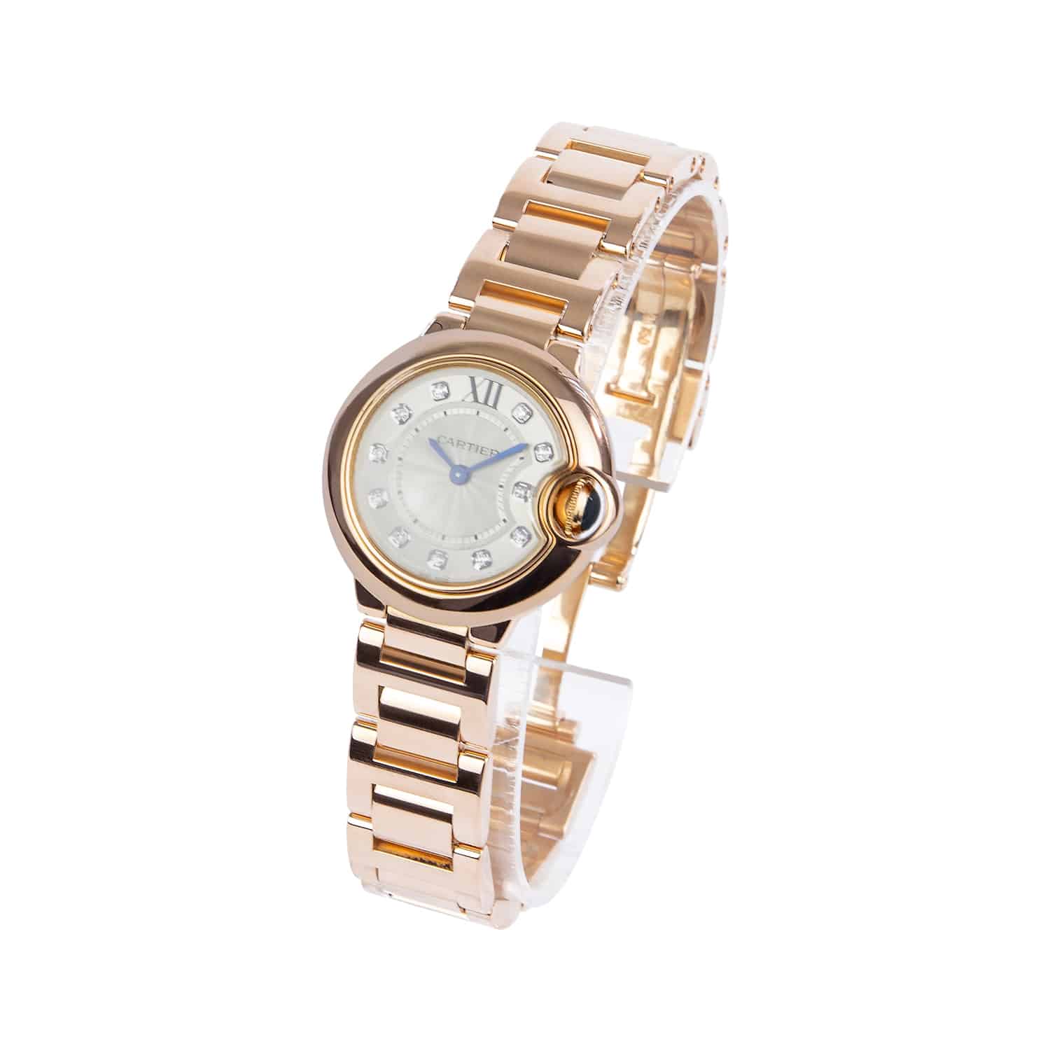 Cartier Ballon Bleu 3007 18k Rose Gold Factory Diamond Dot | Luxe Watches